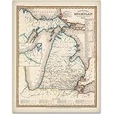 Amazon.com: 1845 Map of Maine Art Print - 11x14 Unframed Art Print ...