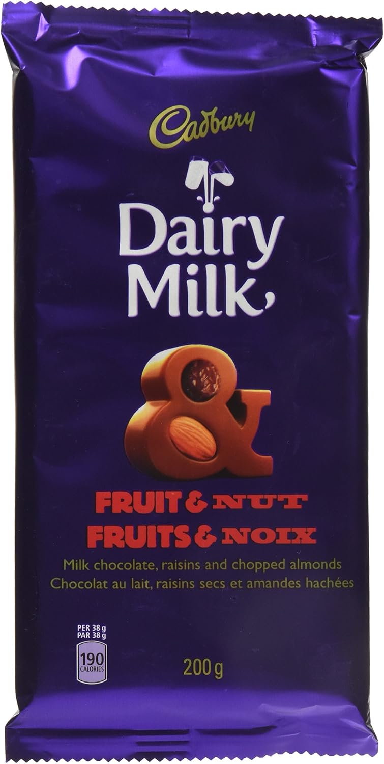 Cadbury Dairy Milk Fruit and Nut Candy, 200 Gram: Amazon.ca: Grocery