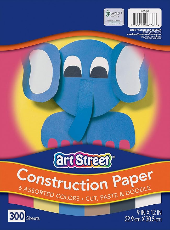 Amazon.com: Pacon Art Street Lightweight Construction Paper, 6 Assorted ...