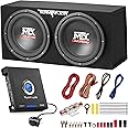 Amazon.com: MTX 12-Inch Dual Subwoofer with Amp & Wiring Kit - Complete Car Sound System Bundle ...