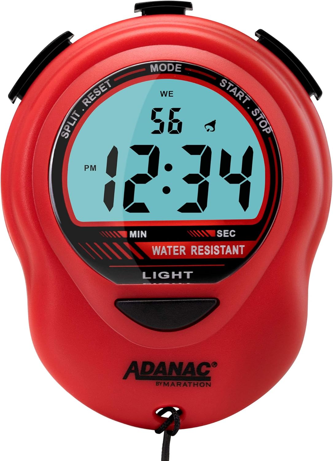 MARATHON ST083013RD Adanac Digital Glow Stopwatch Timer with Extra ...