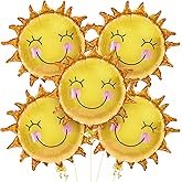 Amazon.com: 28 Inch Shiny Gold Sun Smiley Face Foil Mylar Balloons ...