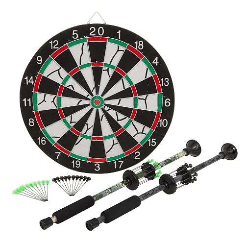 Black Rhino 2 Piece Blowgun and Dart Board Game Set - Double-Sided Dart ...