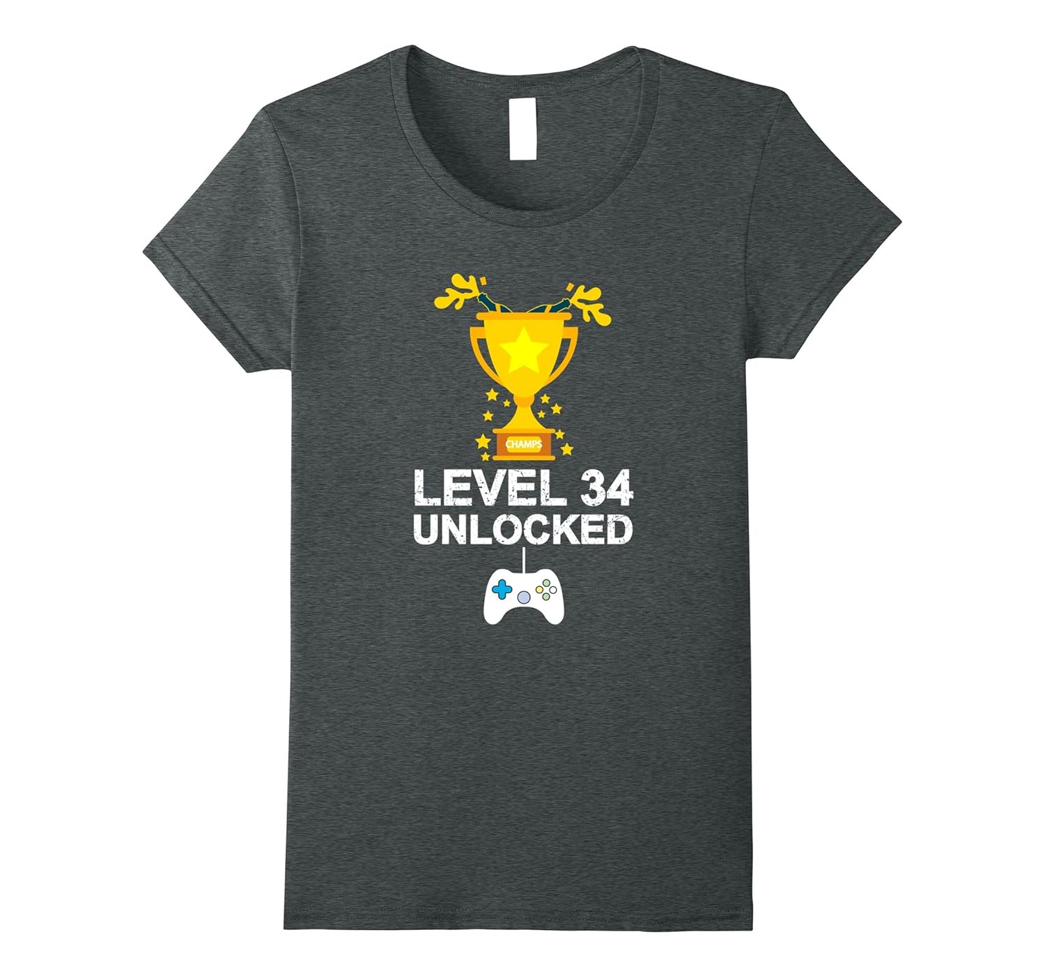 Funny 34th Birthday Level 34 Unlocked T-shirt Gamer Gift Tee-4LVS ...