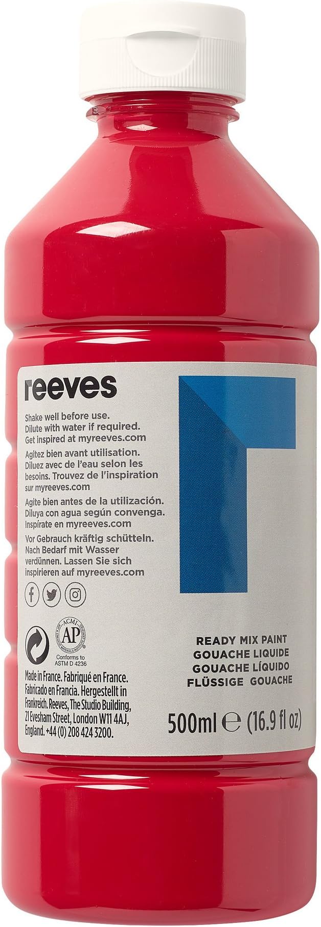 Reeves Ready Mix Paint, Crimson, 500 ml: Amazon.co.uk: Kitchen & Home