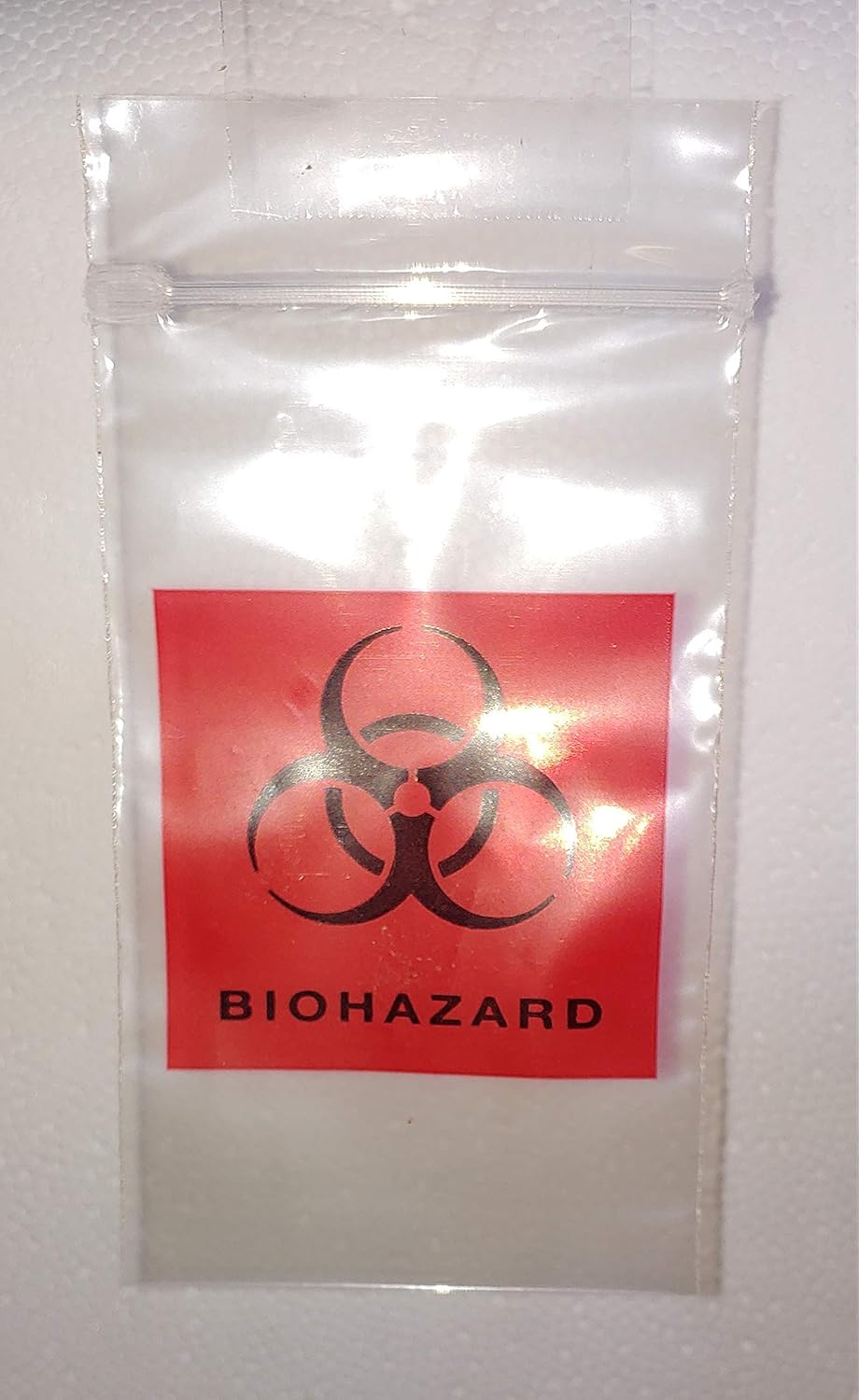 Biohazard Ziplock Bags, 3 x 5", 2 mil (100 PER Box): Amazon.com ...