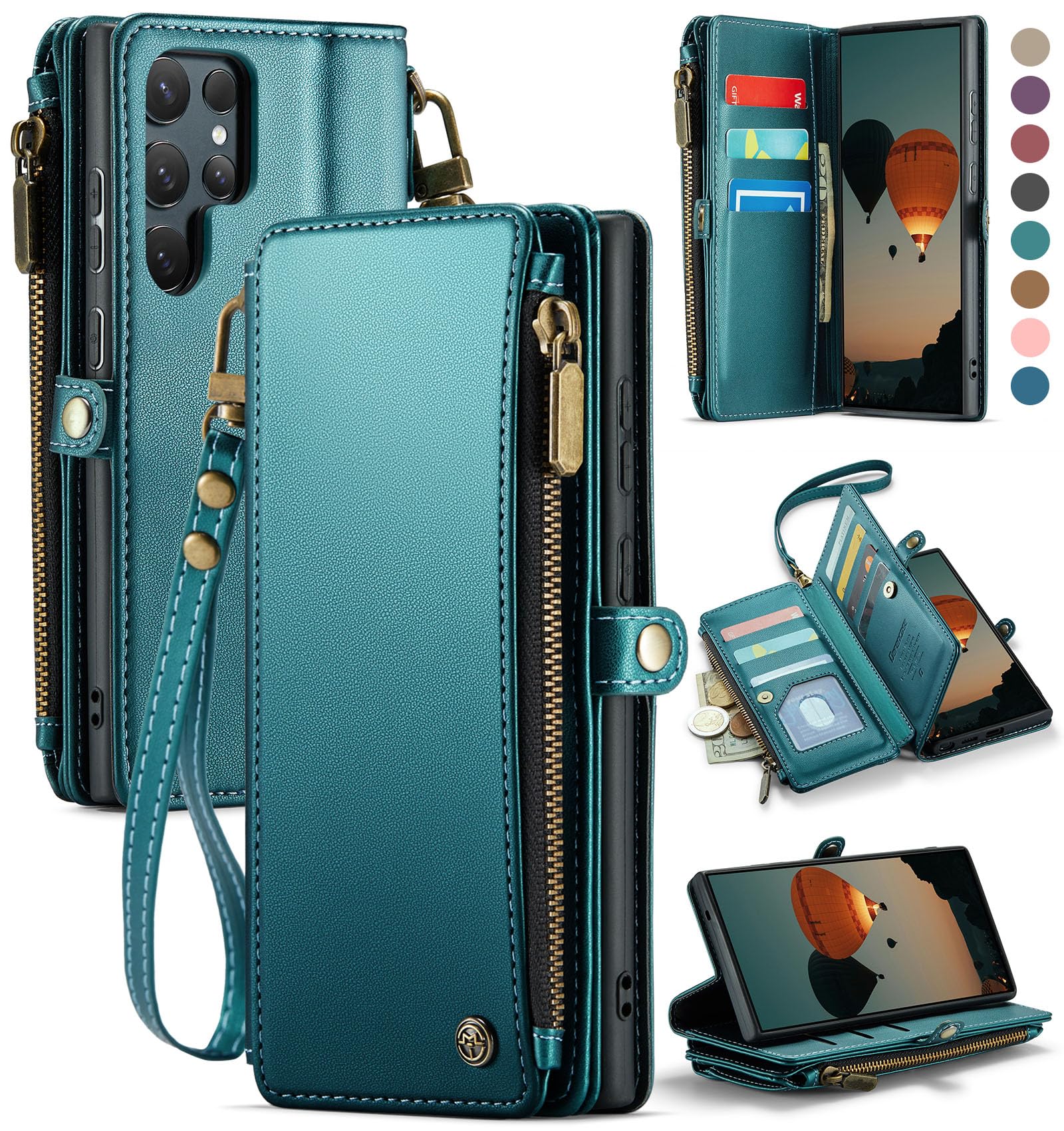 Defencase for Galaxy S25 Ultra Case Wallet with RFID Blocking Card Holder for Women Men, PU ...