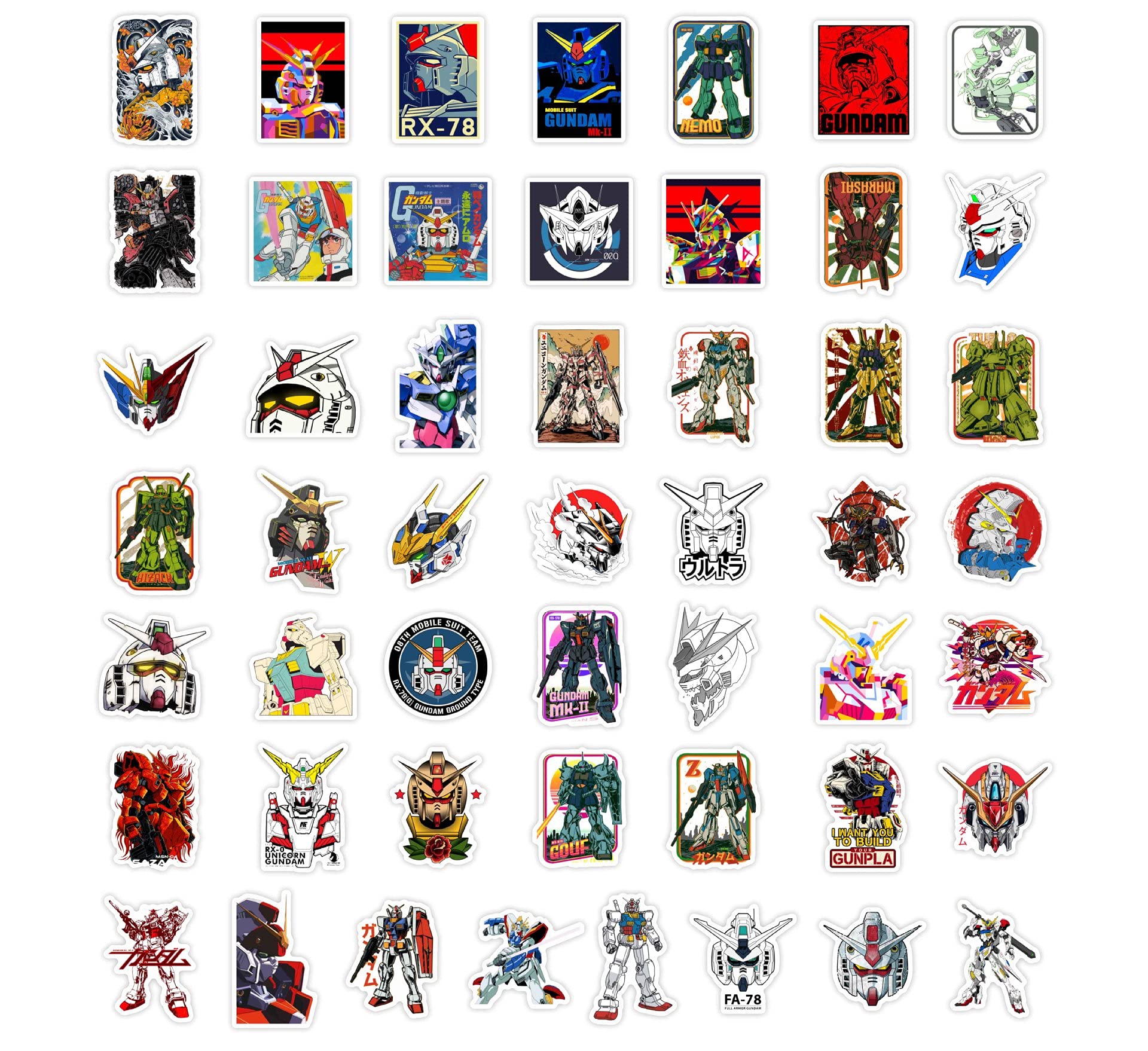 Mua V-Harna Gundam Stickers Pack| 50pcs PVC Vinyl Waterproof Graffiti ...