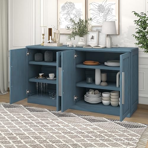 LUMISOL Solid Wood Sideboard Storage Cabinet with Doors for Living ...