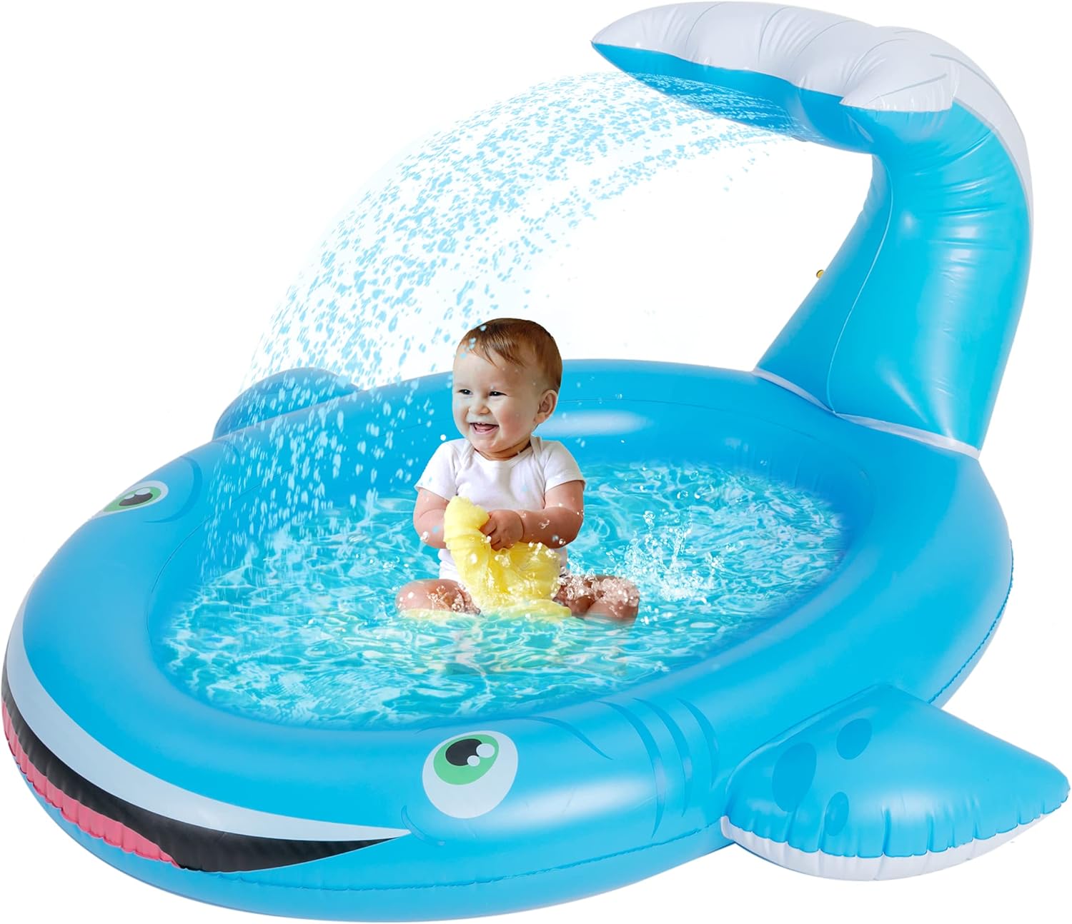Amazon.com: Inflatable Kiddie Pool Sprinkler Splash Pad for Kids ...