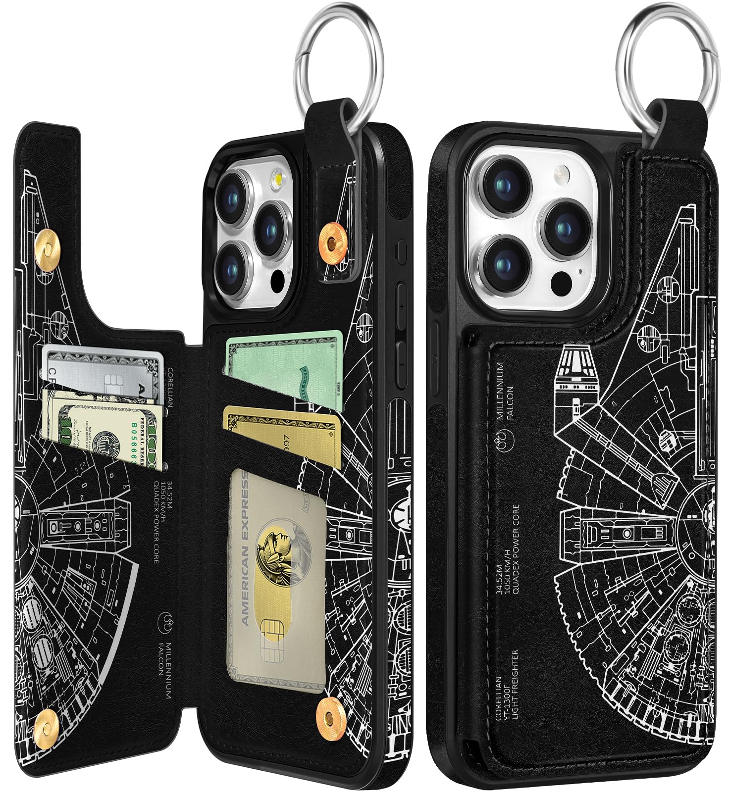 Shorogyt for iPhone 12 Pro Wallet Case with Card Holder, Designer Space ...