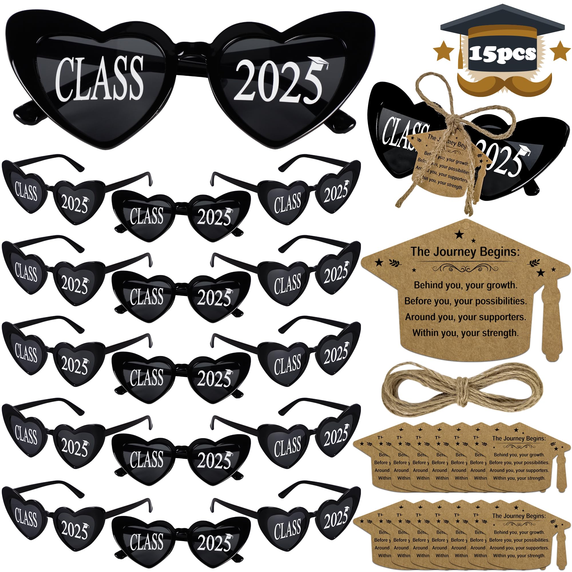 Freesdai 15pcs Graduation Party Favors Class of 2025 Sunglasses, Grad ...