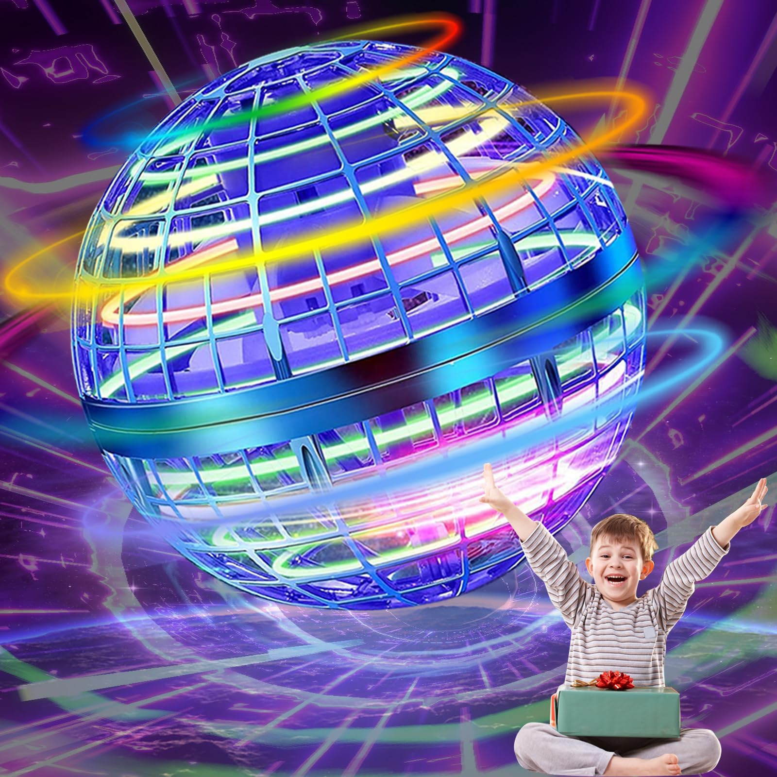 Flying Orb Ball Toy - 2024 Upgraded Magic Flying Orb Toy with LED Light ...