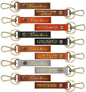 Amazon.com: 12 Pcs Teacher Appreciation Keychain Thank You Teacher ...