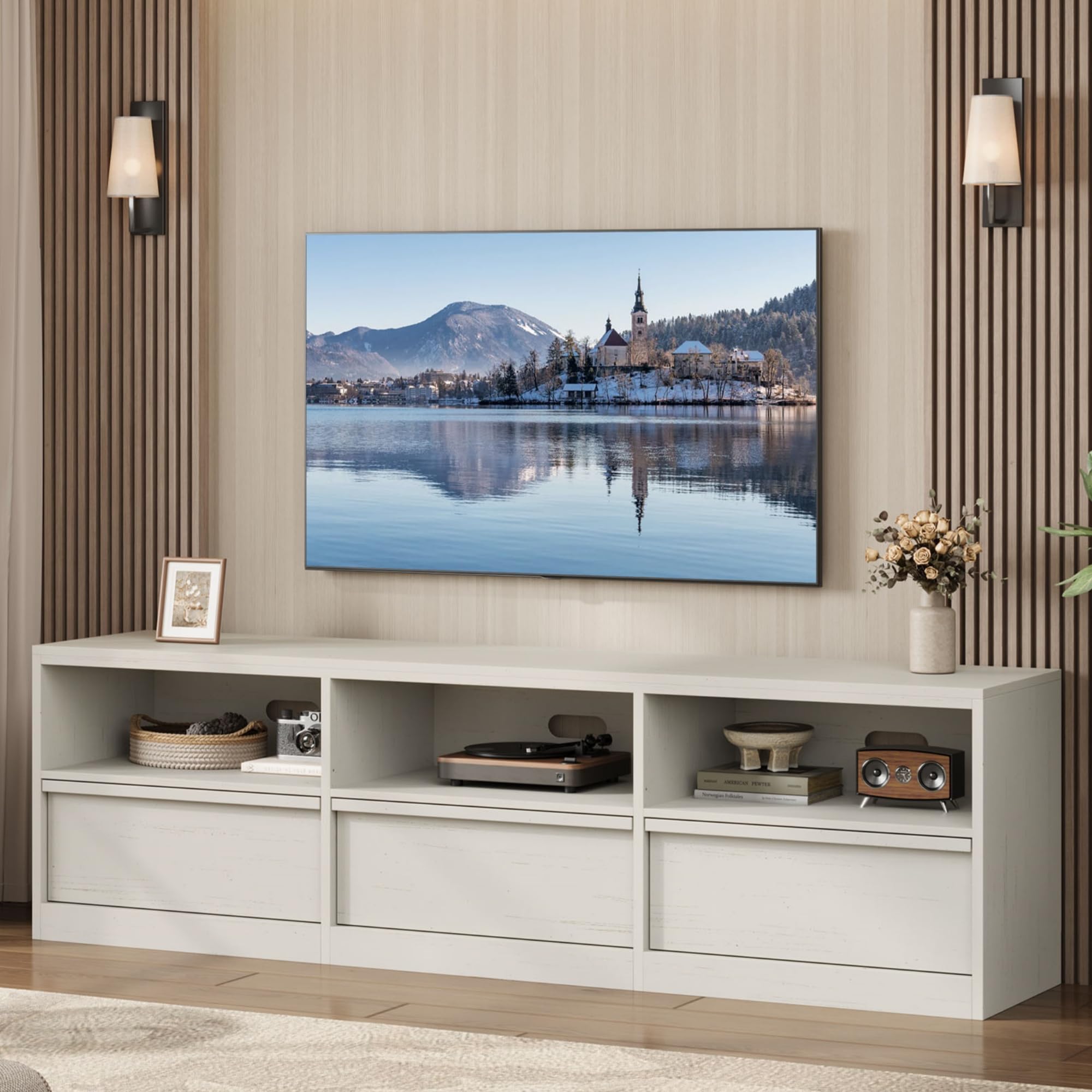 GarveeHome 70in TV Stand for TVs up to 85", Mid Century Modern ...