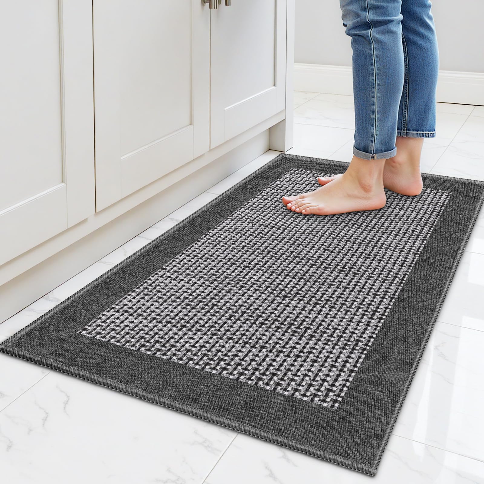 StepRite Kitchen Rugs, Kitchen Mats for Floor, 32"x20" Non-Slip Machine ...