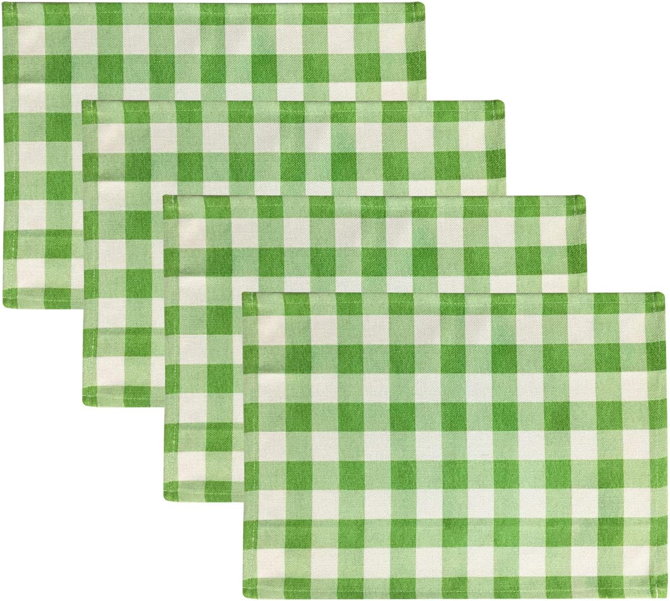 Amazon.com: Joysail Green Buffalo Check Placemats - Cotton Buffalo Plaid Placemats Set of 4 - St ...