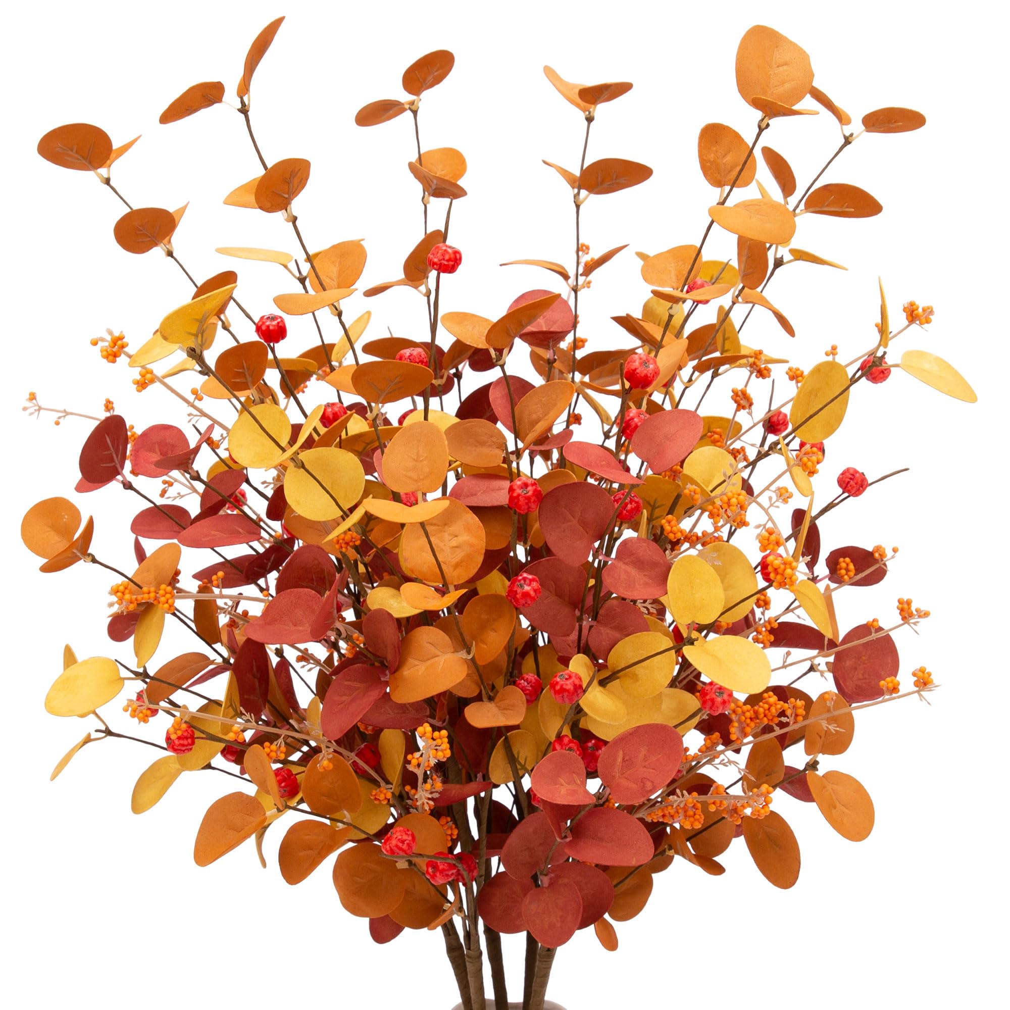 VGIA 6 Pcs Aritificial Eucalyptus Stems Fall Decorations Leaves Spray ...