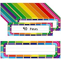 Amazon.com: 40PCS Desk Nameplates, Double Sided PET Film Desk Name Tags ...