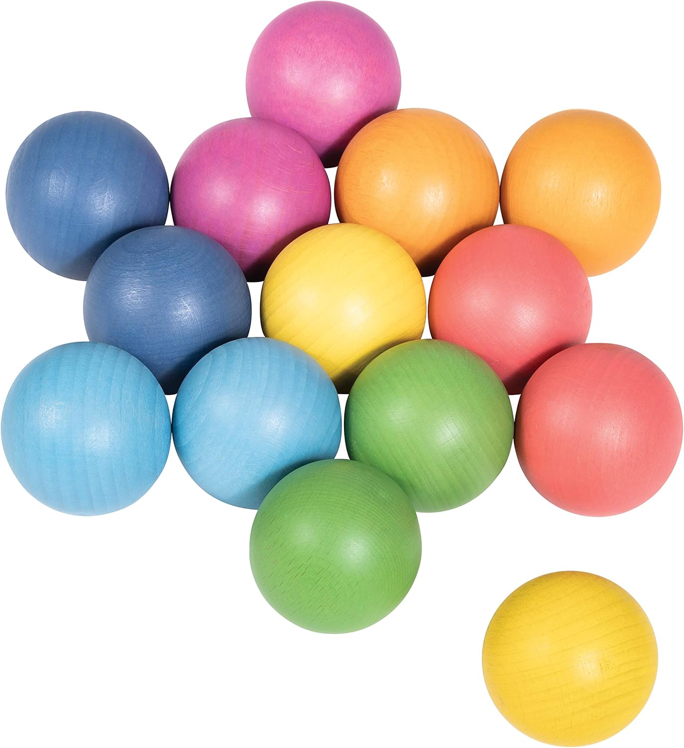 Amazon.com: TickiT Rainbow Wooden Balls - Set of 14 - Loose Parts ...