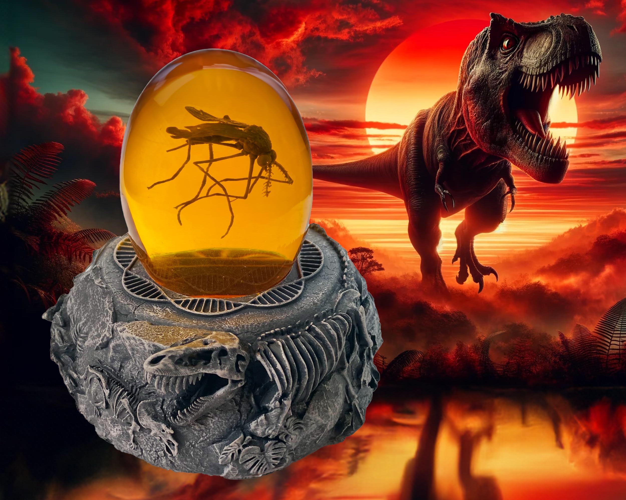 Mua VEOJEIN Mosquito in Amber and Jurassic Base | Dinosaur Fossil Decor ...