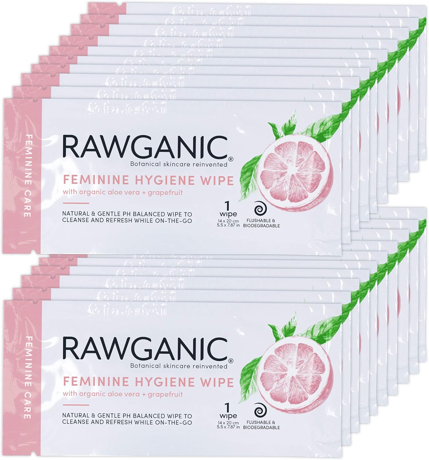 RAWGANIC Organic Intimate Hygiene Wipe Sachets | Gentle Ph Balanced ...