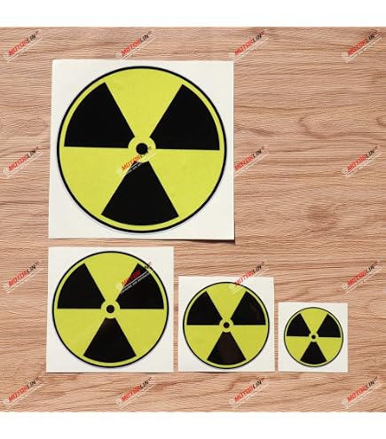 Nuclear Symbol Sticker Nuclear Radiation Warning Stickers - 4 Pack ...