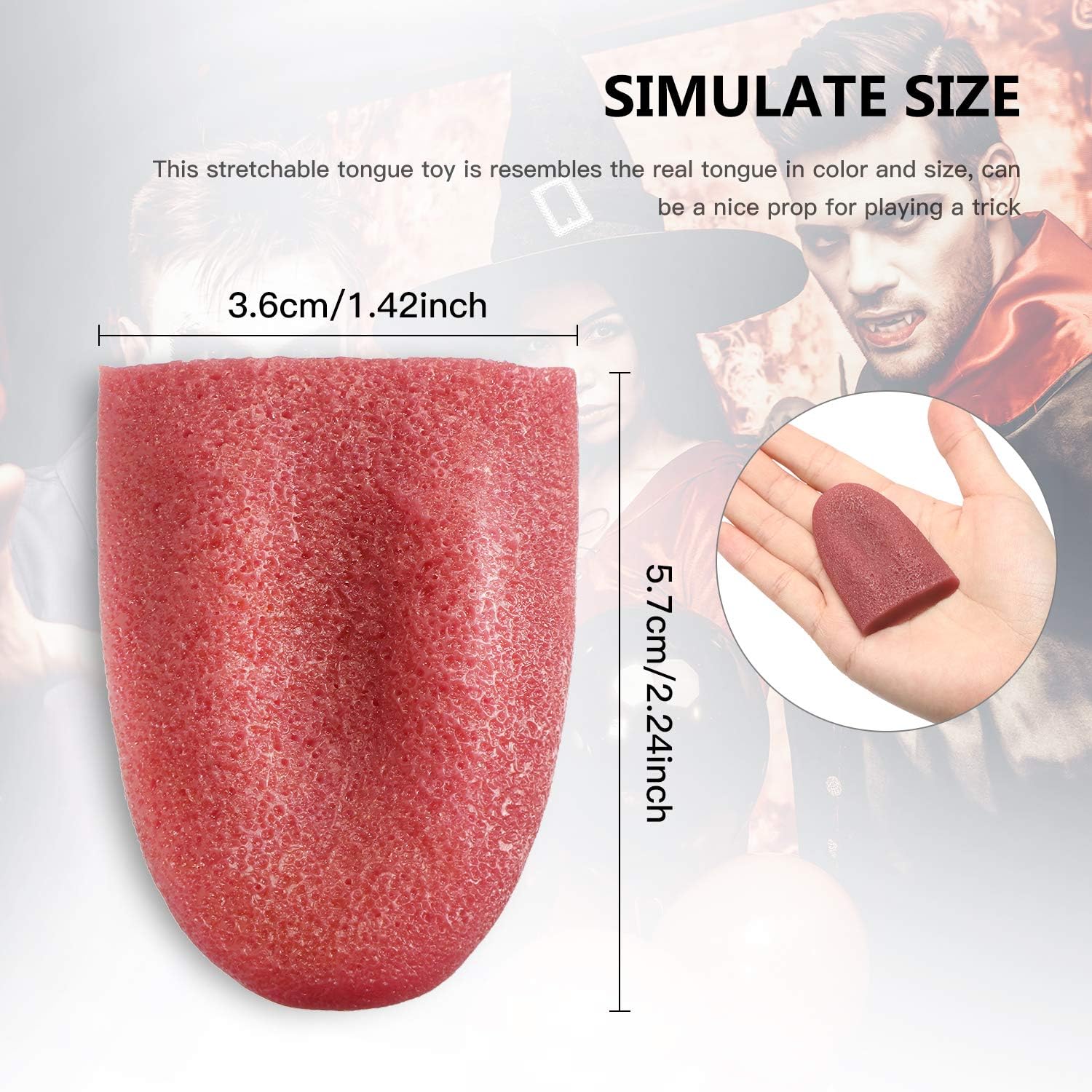Sumind 2 Pieces Realistic Fake Tongue Stretchy Fake Tongue Tricks ...