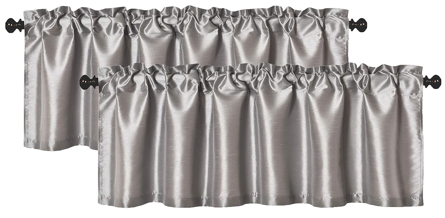 Amazon.com: Aiking Home (Pack of 2) Solid Faux Silk Window Valance, 56 ...