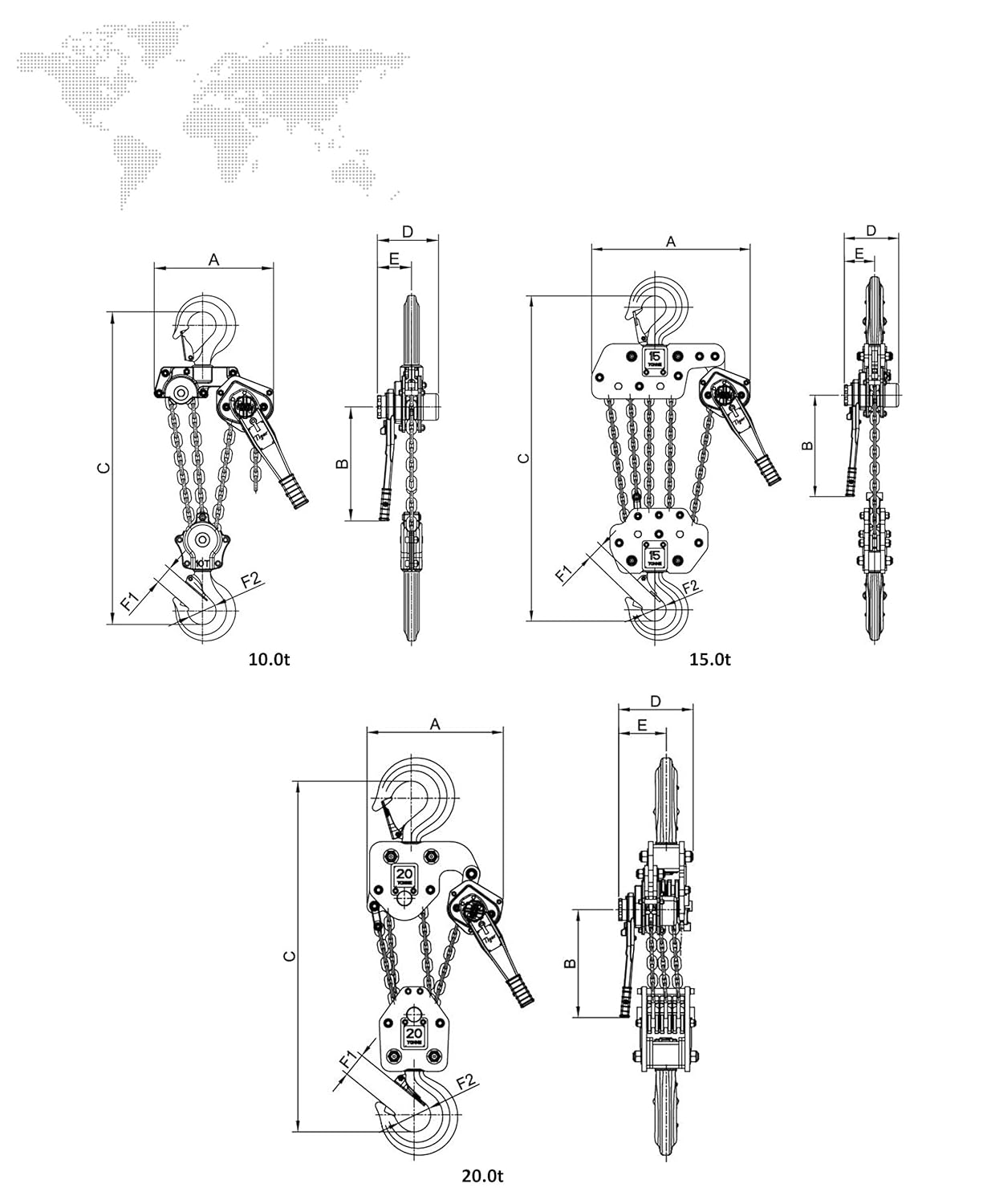 Tiger 1.5t Tiger PLH-0150 L/H 6m HOL Professional Lever Hoist, 6 m ...