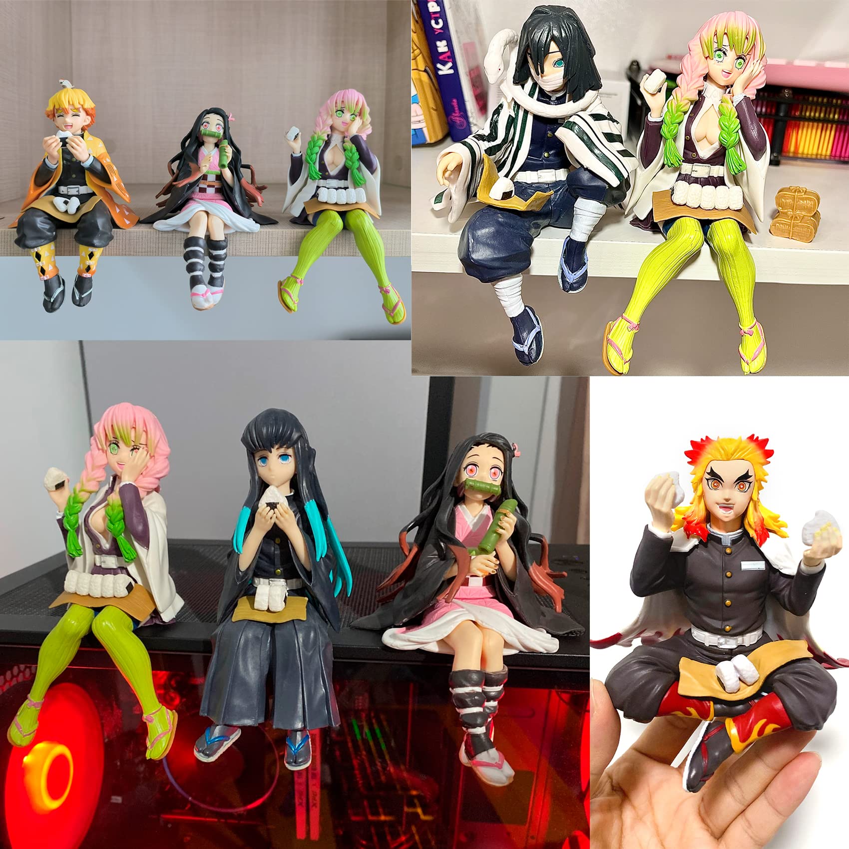 Rengoku Figure Eating Rice Balls Sitting Pose Demon Action Figures ...