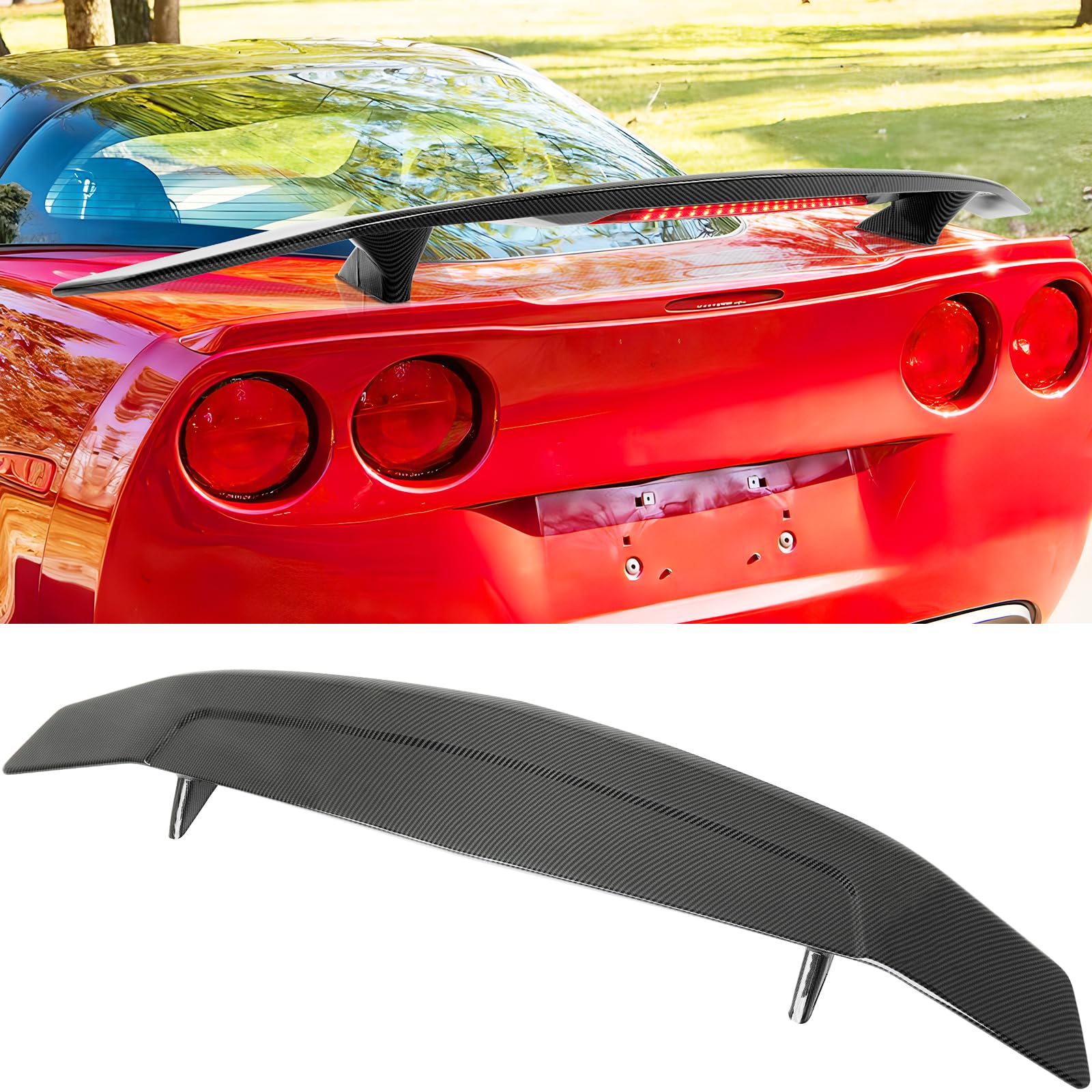 DREAMOTOR 52 Inch Universal Rear Spoiler with Brake Light, Car Rear ...