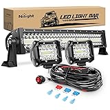 Amazon.com: Nilight Led Light Bar 22Inch 480W Triple Row Flood Spot Combo Waterproof Off Road ...