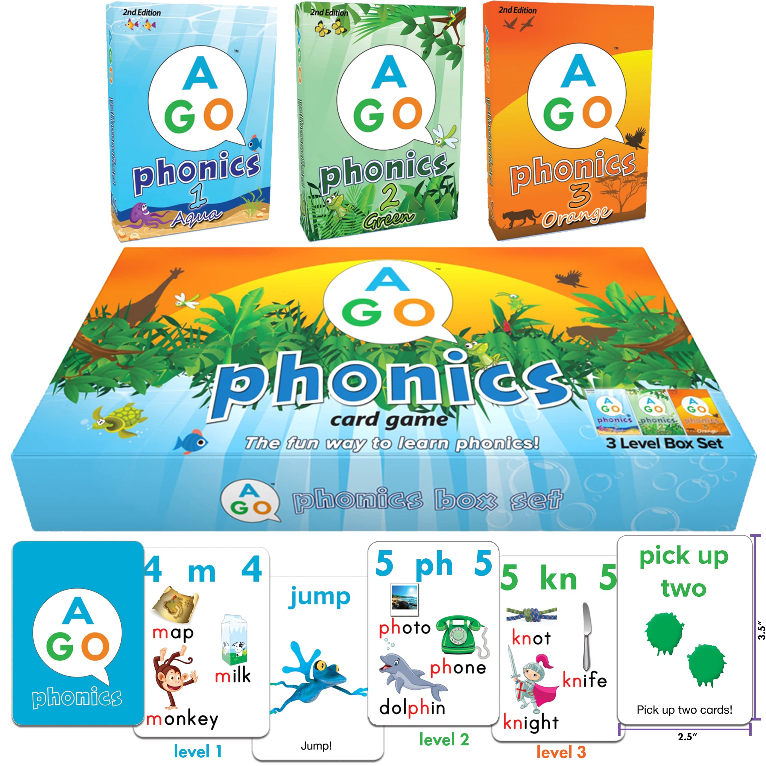 Mua AGO Phonics Card Game (3 Level Box Set). Build Reading Skills ...