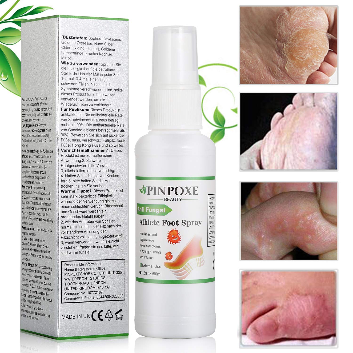 Foot Spray, Natural formula, Athletes Foot, Ringworm, Jock Itch and ...