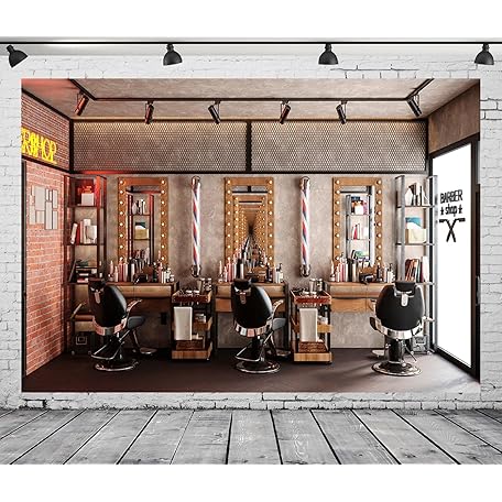 Mua BELECO 2.1x1.5m Fabric Vintage Barber Shop Backdrop for Photography ...