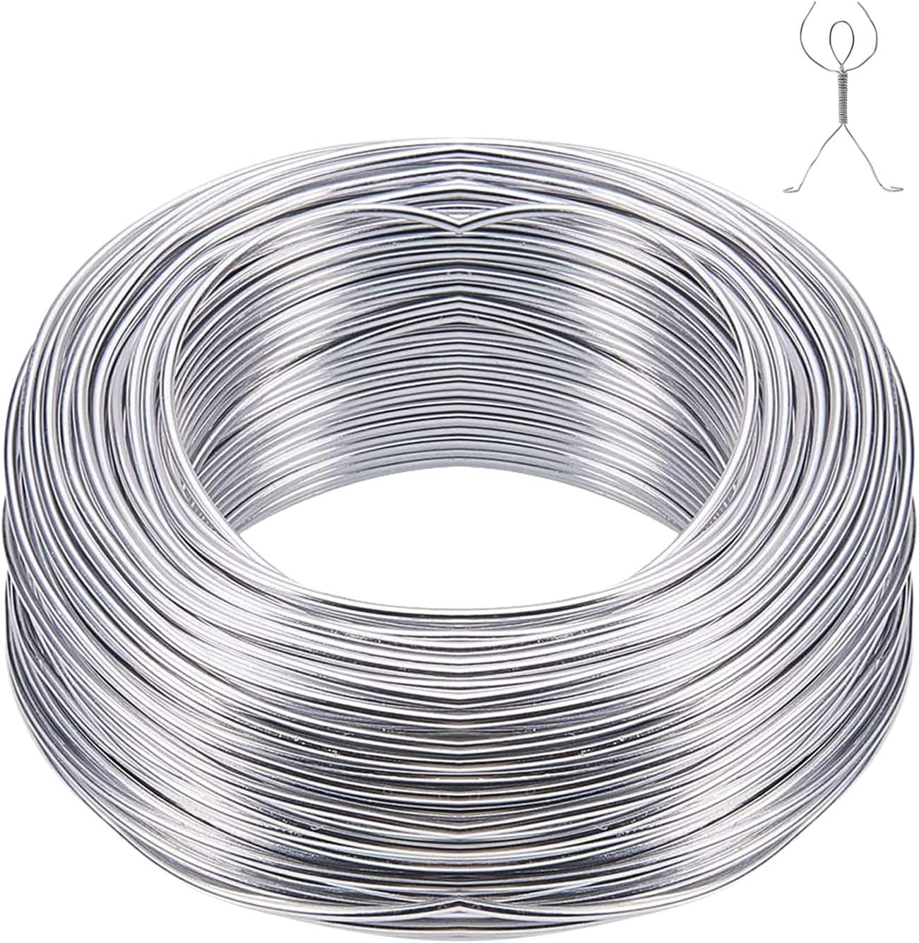 WXJ13 Aluminium Wire 65.7FT (20m) Bendy Craft Wire 2mm Silver Wire for ...