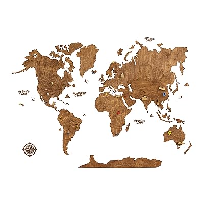 Large 3D Wood World Map - Rustic Home Decor & Travel Philippines | Ubuy