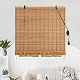 Amazon.com: Bamboo Roman Shades Blinds for Windows - Natural Light ...