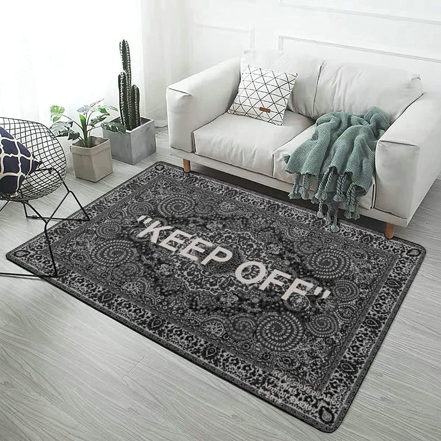 Keep Off Area Rug Modern 3D Printed Pop Carpet Paisley Non-Slip Floor ...
