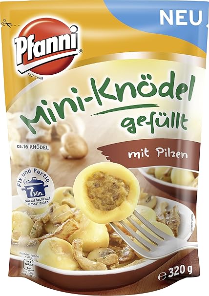 Pfanni Mini-Knödel gefüllt mit Pilzen, 320 g: Amazon.de: Amazon Pantry
