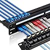 Lysymixs 24 Port RJ45 Patch Panel Cat6 Feed Through, Coupler Network ...