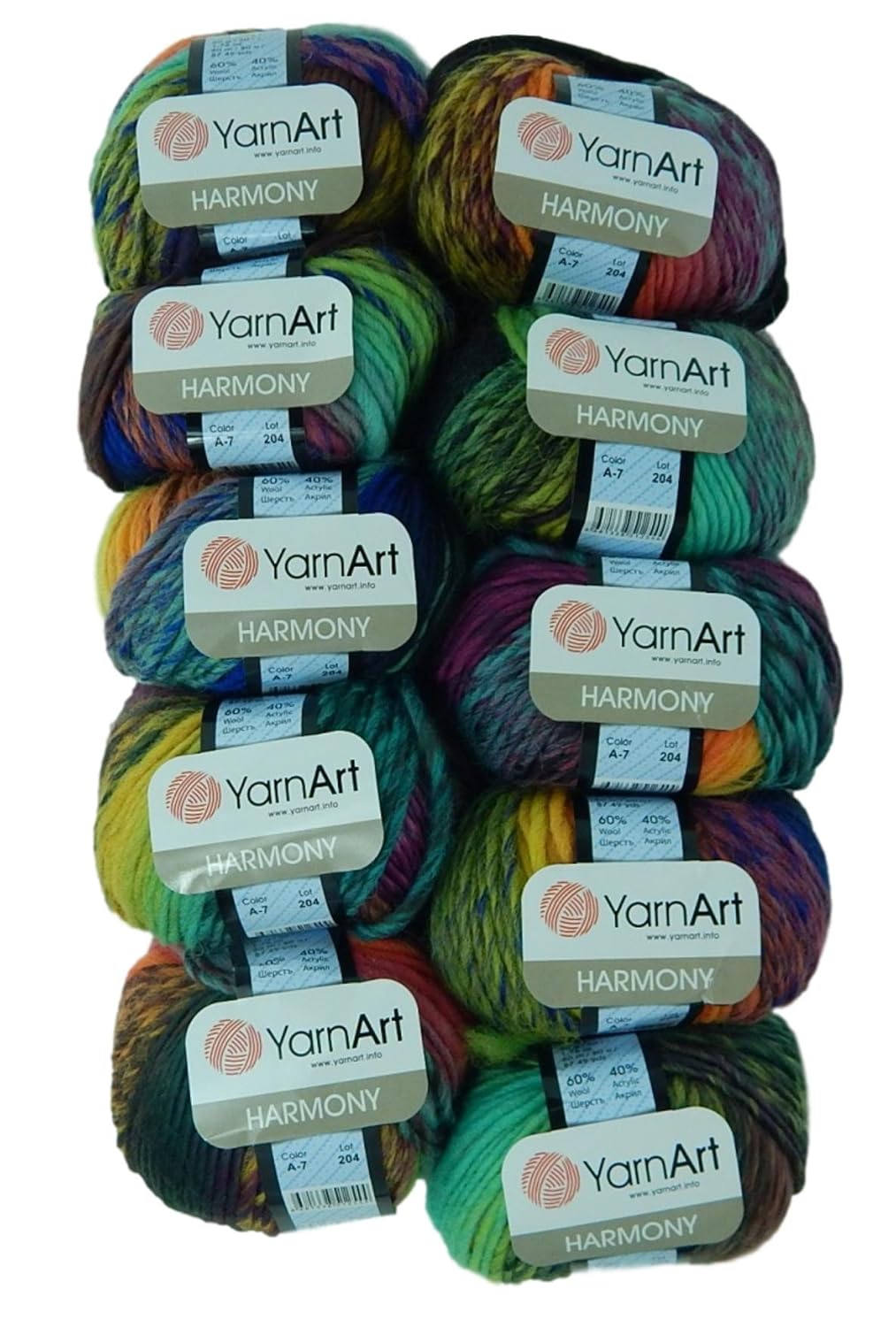 Amazon.com: Bulk Buy Yarn Art Harmony 10-Ball Lot Medium #4 Worsted ...
