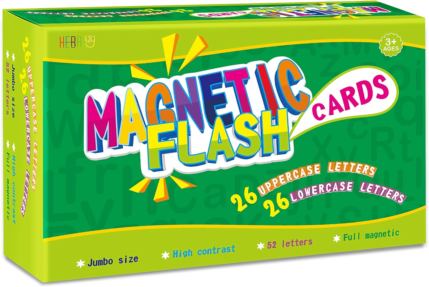 Hebayy Magnetic Alphabet ABC Flash Cards with Large Uppercase and ...