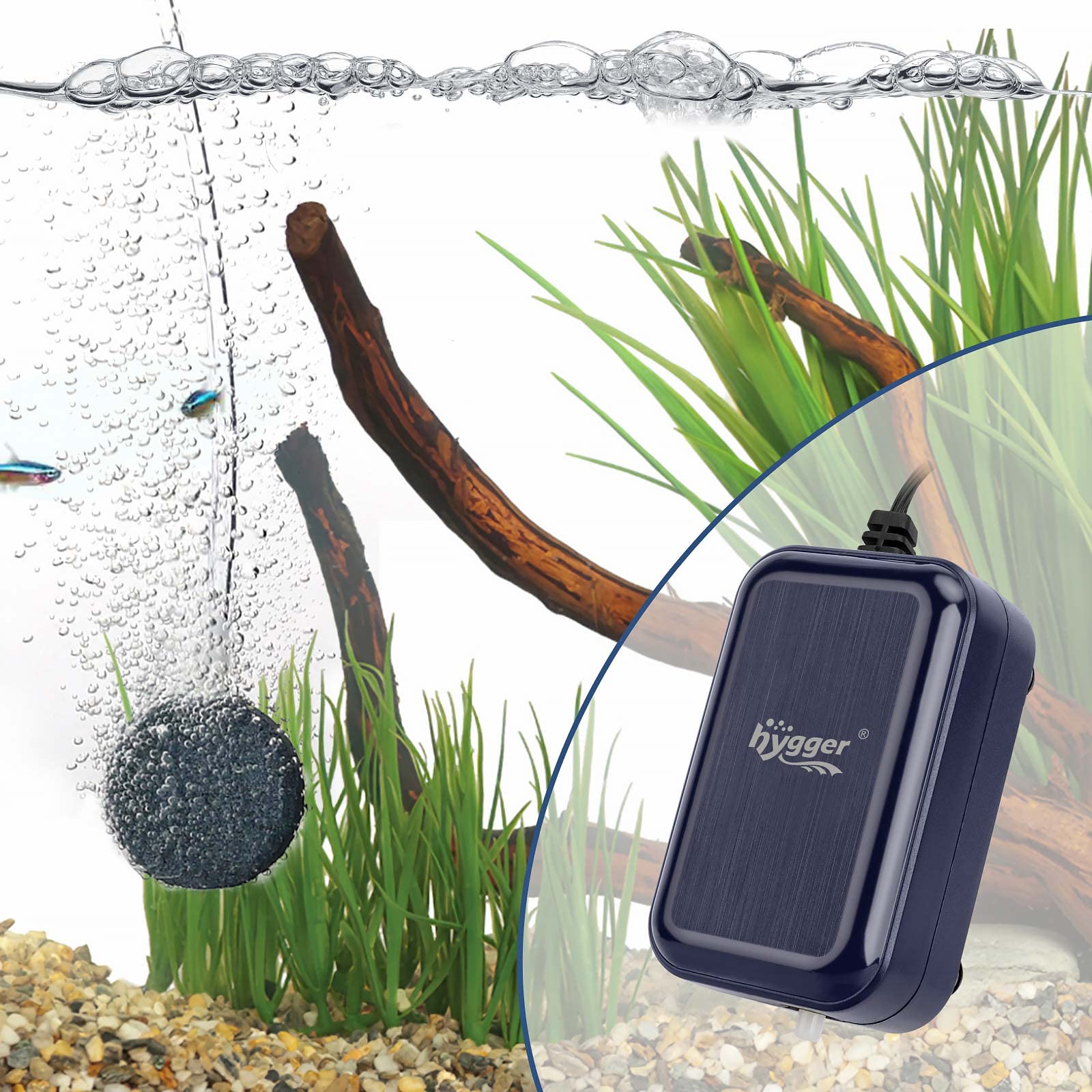 Mua hygger Aquarium Air Pump,Adjustable Oxygen Pump，Silent Powerful Aerator Pump 2W/3W/4.5W/6W ...