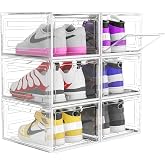 Amazon.com: Hipovgioh Shoe Boxes Clear Plastic Stackable,3 Pack of ...