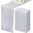 Amazon.com: 15 Pack Silver Table Runner 12 X 108Inch Glitter Sequin ...