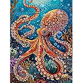 Amazon.com: SENQAO Octopus Diamond Art Kits for Adults, Stained Glass ...