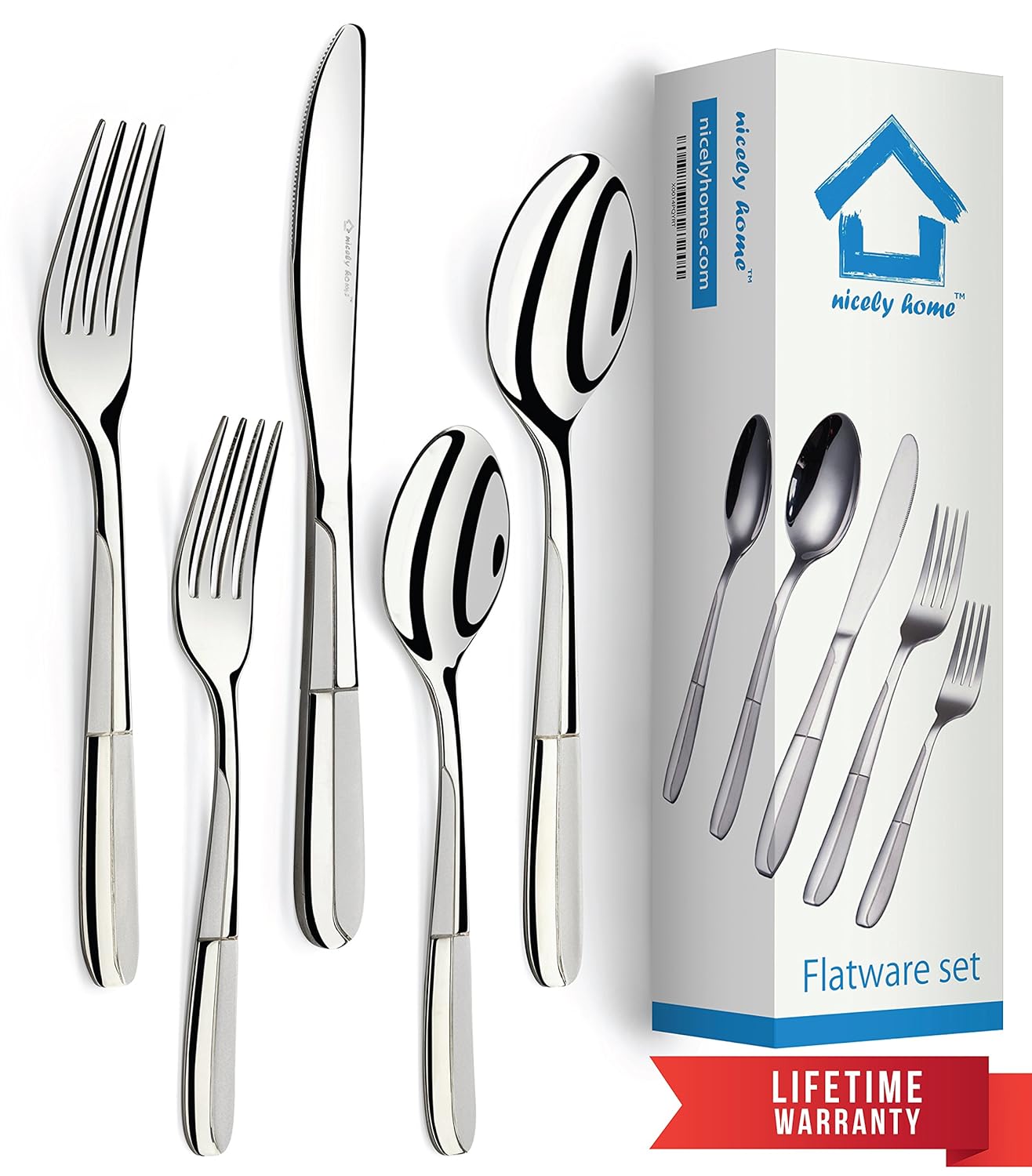 Flatware Set 20 Piece for 4 - Polished Modern Flatware Set to Match All Dinnerware – Flatware ...