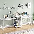 Amazon.com: Tribesigns 96.9" Double Computer Desk with Printer Shelf ...